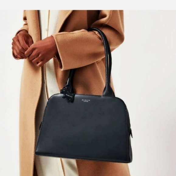 RADLEY LONDON | Bags | Radley Black Leather Womens Tote With A Twilly ...